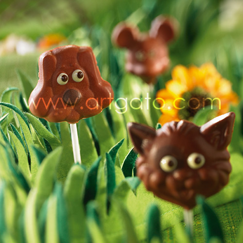 moule sucettes chocolat animaux - Artgato