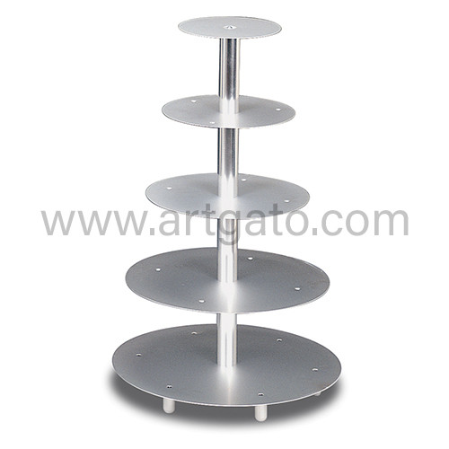 Présentoir Pièce Montée - Métal | Plateaux Ronds - 5 Etages (Ø 20/26/32 ...