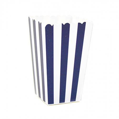 6 Popcorn Boxes | Striped Navy Blue - Artgato