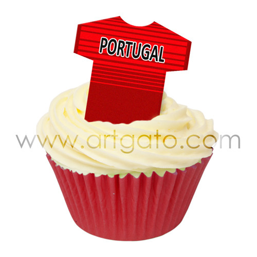 Wafer Toppers | Football T-Shirts 43 x 45 mm - Team Portugal - Artgato